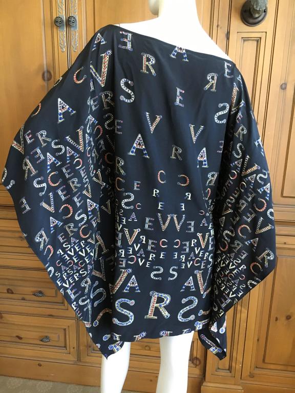 Versace Silk Poncho / Cape With Jewel Print Logo Pattern at 1stDibs ...