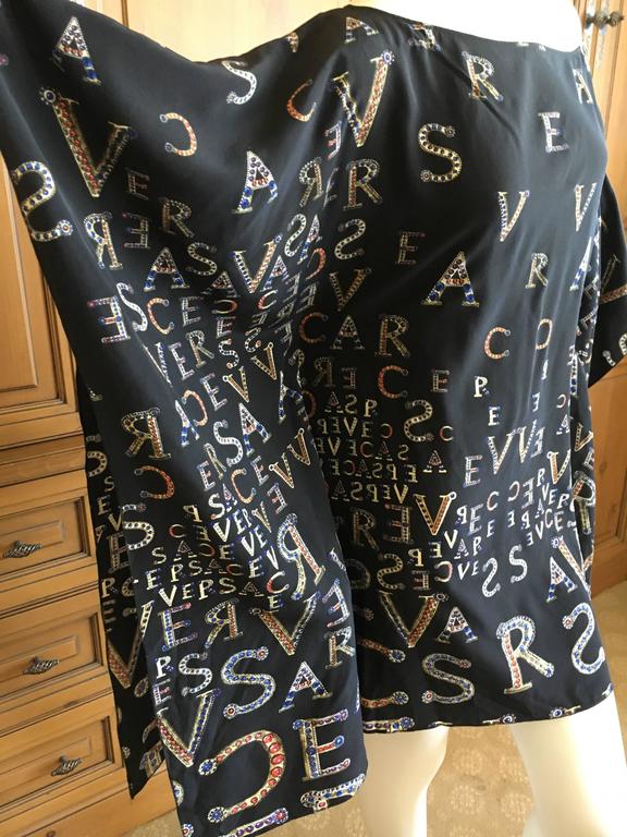 Versace Silk Poncho / Cape With Jewel Print Logo Pattern at 1stDibs ...