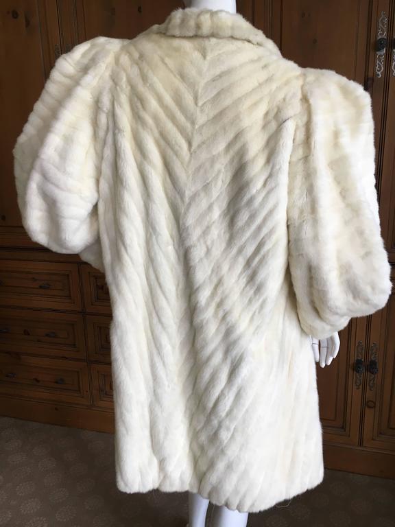 Winter White Ermine Chevron Pattern Fur Coat with Balloon Sleeve For Sale at 1stDibs | ermine ...
