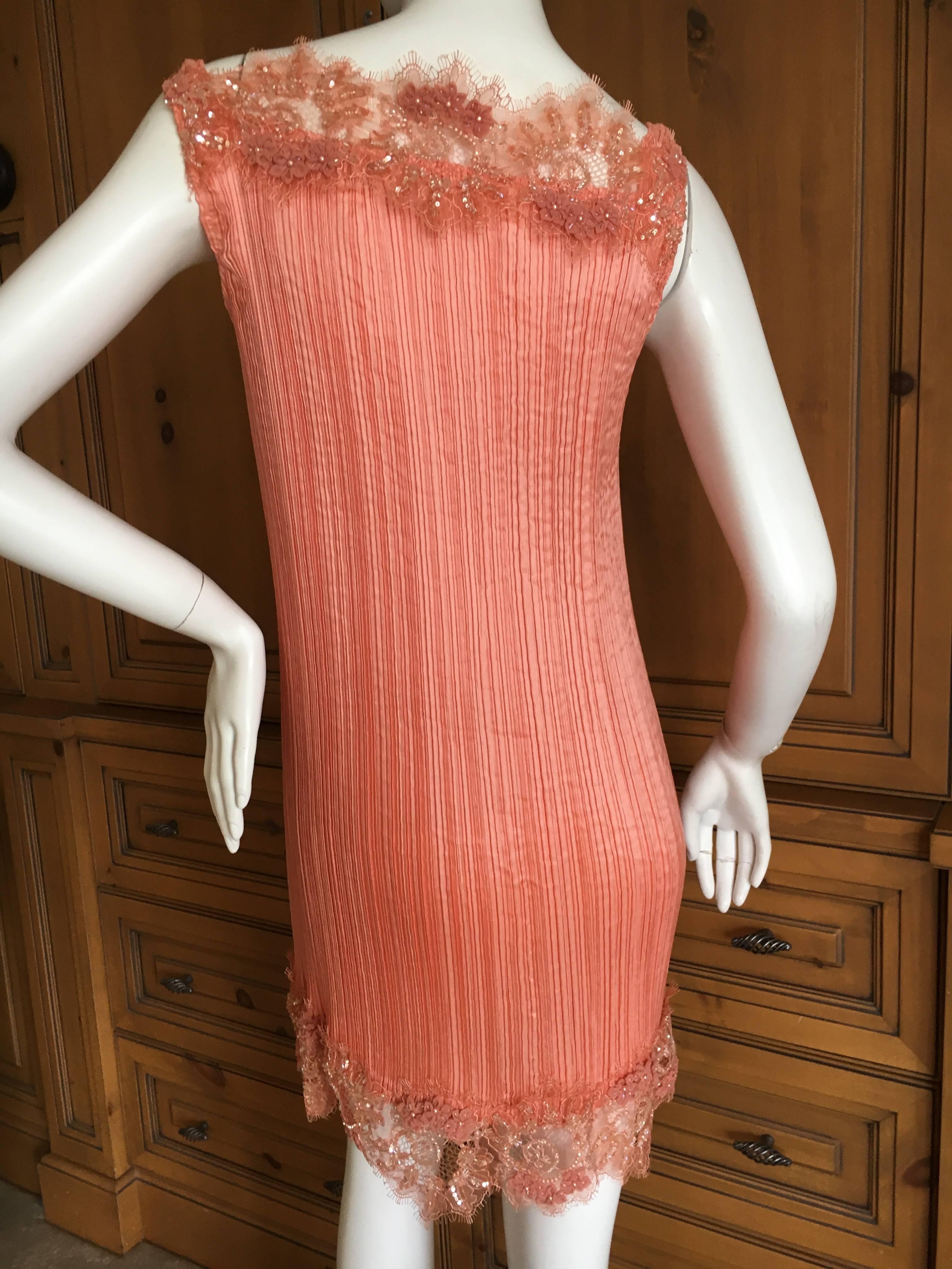 Issey Miyake Vintage Salmon Color Embellished Mini Dress and Matching ...