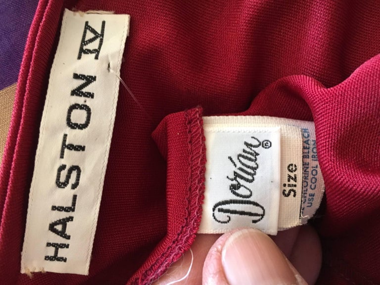 Halston IV Rich Red Dorian Caftan at 1stDibs | halston iv label