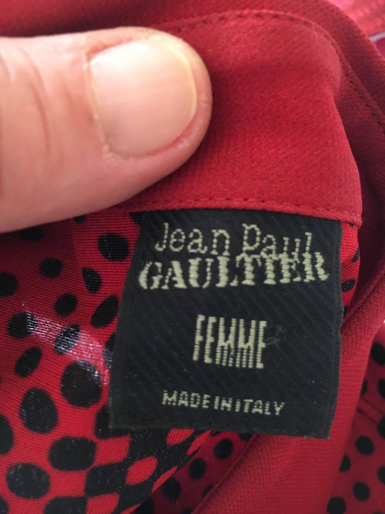 Jean Paul Gaultier Op Art Torso Button Up Blouse For Sale at 1stDibs