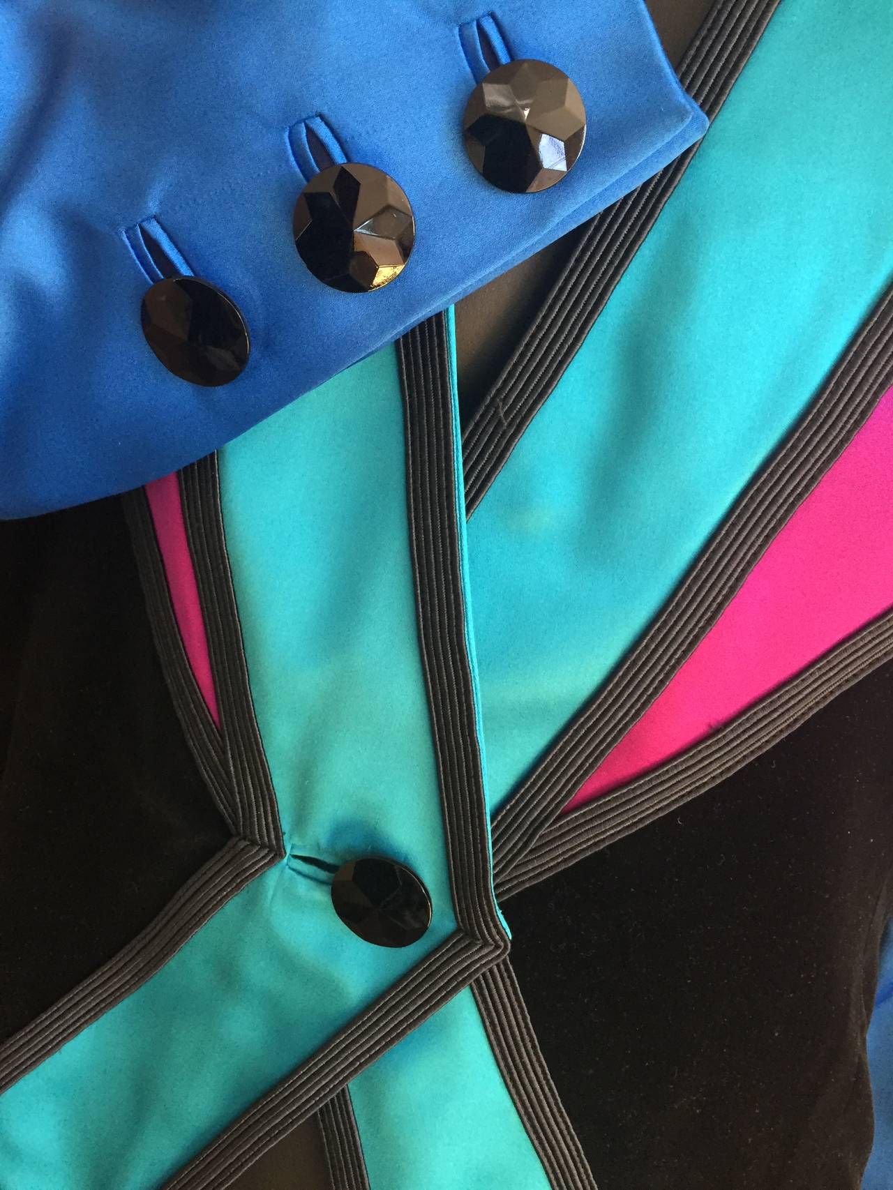 Yves Saint Laurent Stained Glass Color Block Vintage Jacket at 1stDibs