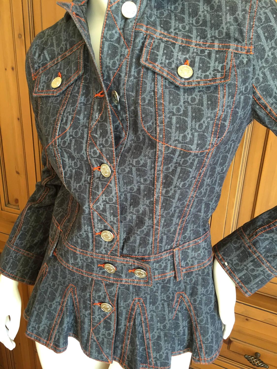 Christian Dior Denim Logo Jacket For Sale at 1stdibs