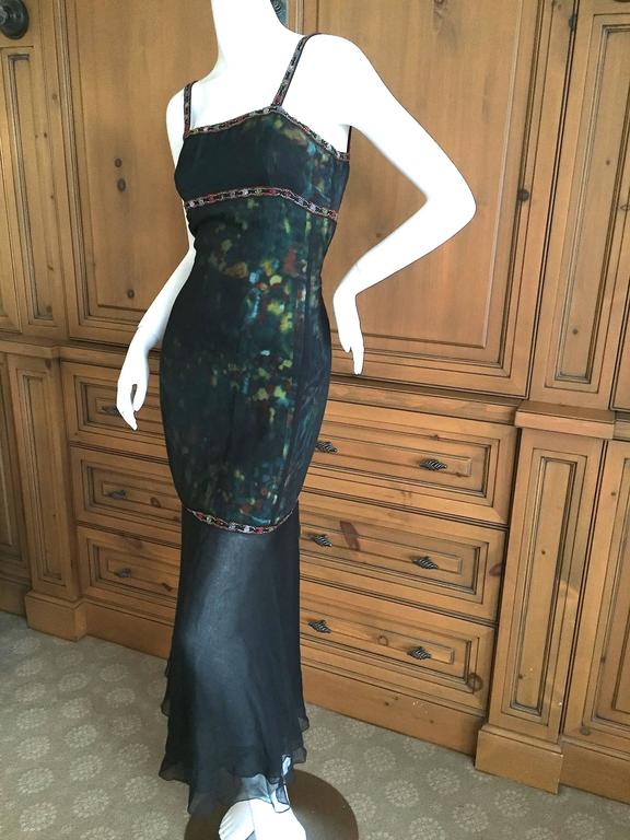 Chanel SIlk Overlay Dress with Beaded Embellishment A '97 at 1stDibs