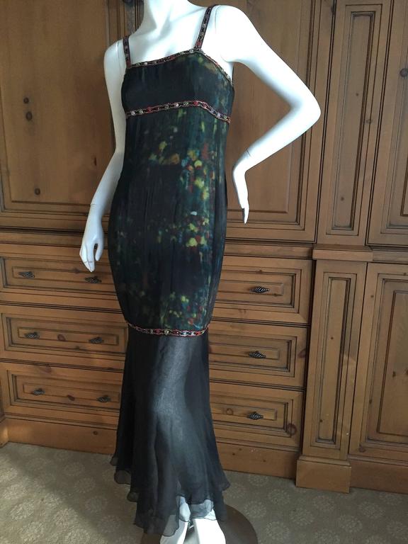 Chanel SIlk Overlay Dress with Beaded Embellishment A '97 at 1stDibs