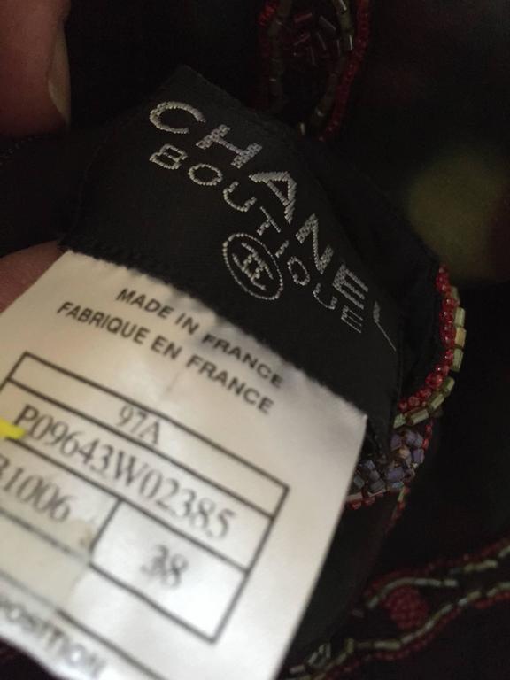 Chanel SIlk Overlay Dress with Beaded Embellishment A '97 at 1stDibs