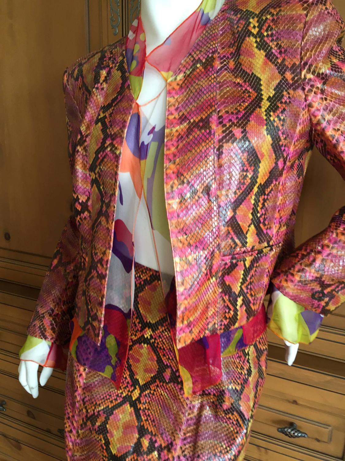 Chanel Unworn Techicolor Snakeskin Suit Size 40 at 1stdibs
