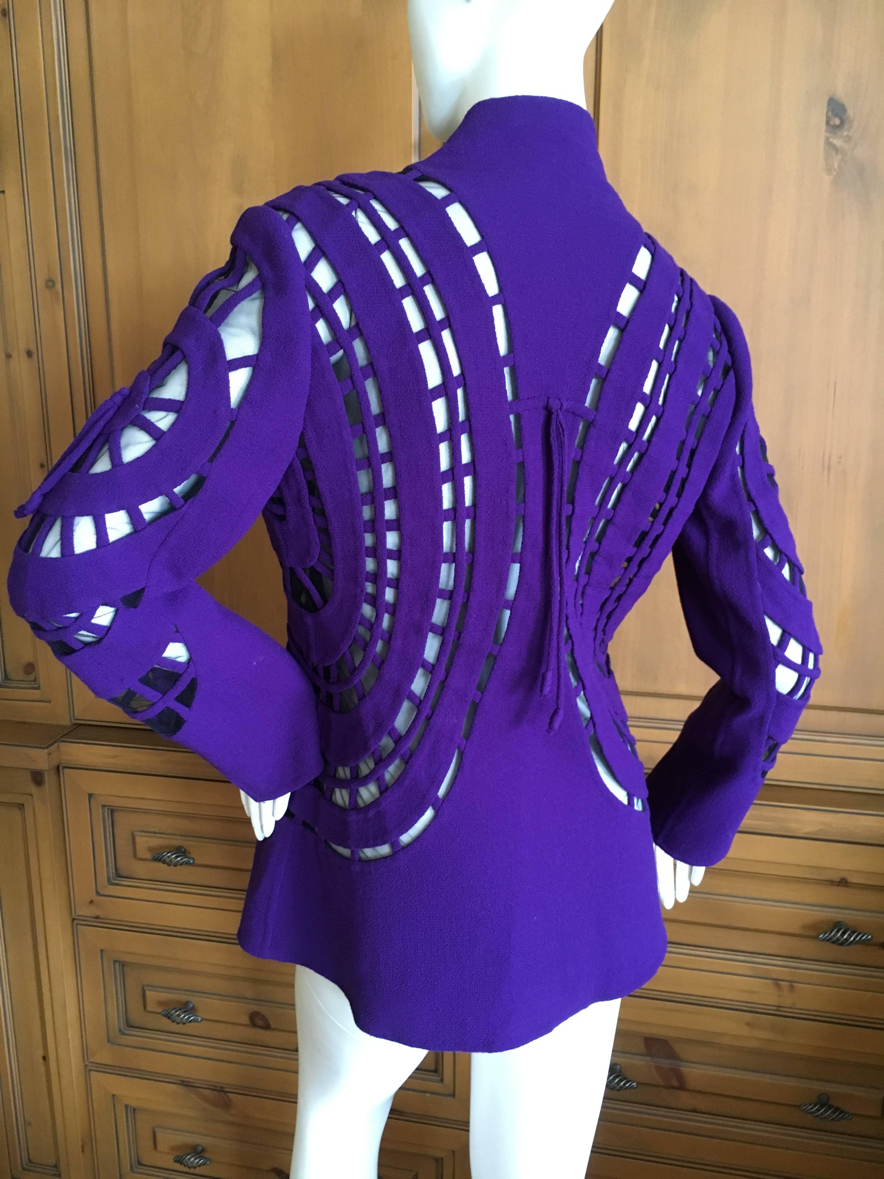 Ralph Rucci Chado Purple Bulls Eye Pattern Jacket For Sale at 1stDibs