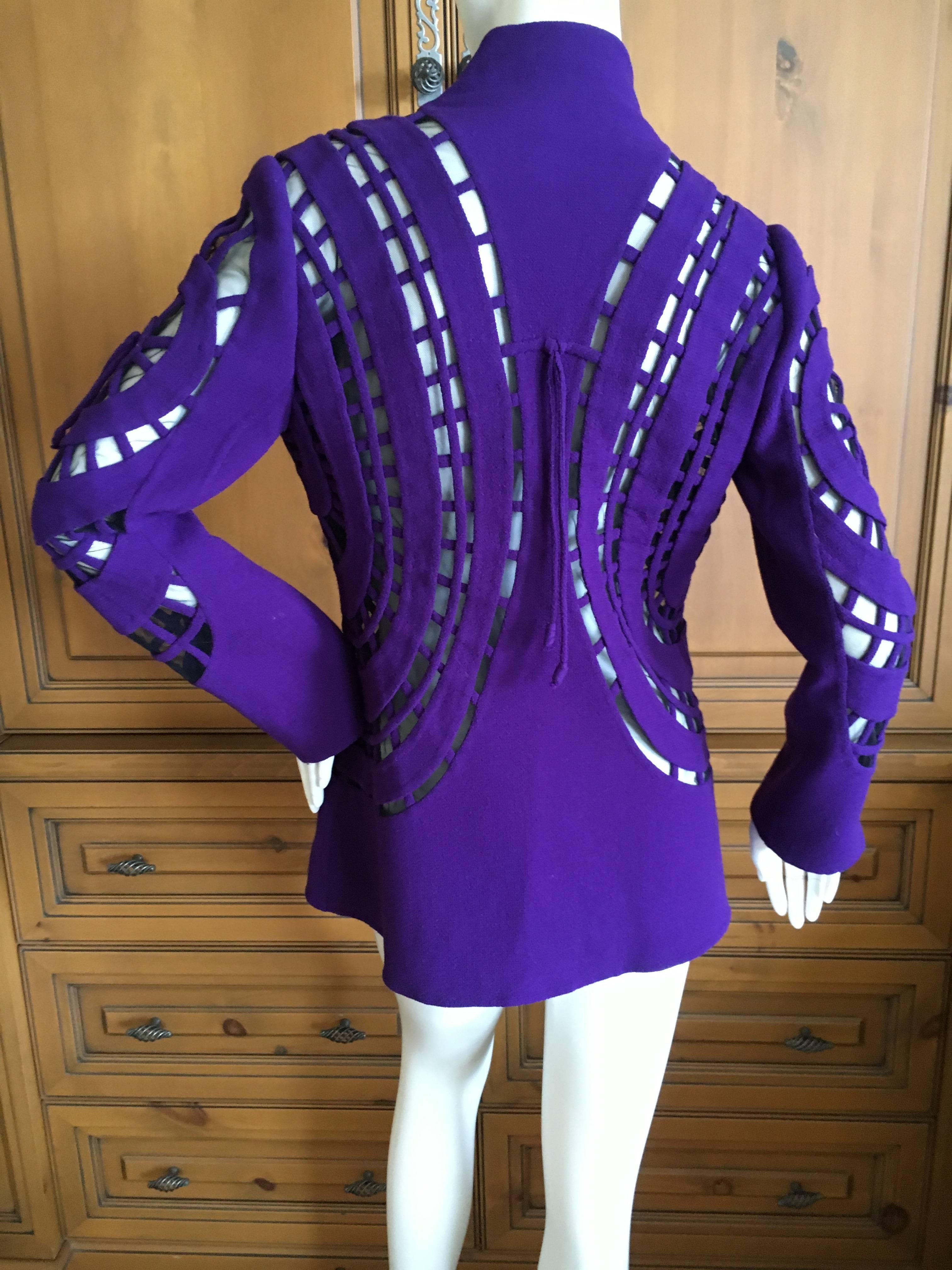 Ralph Rucci Chado Purple Bulls Eye Pattern Jacket For Sale at 1stDibs