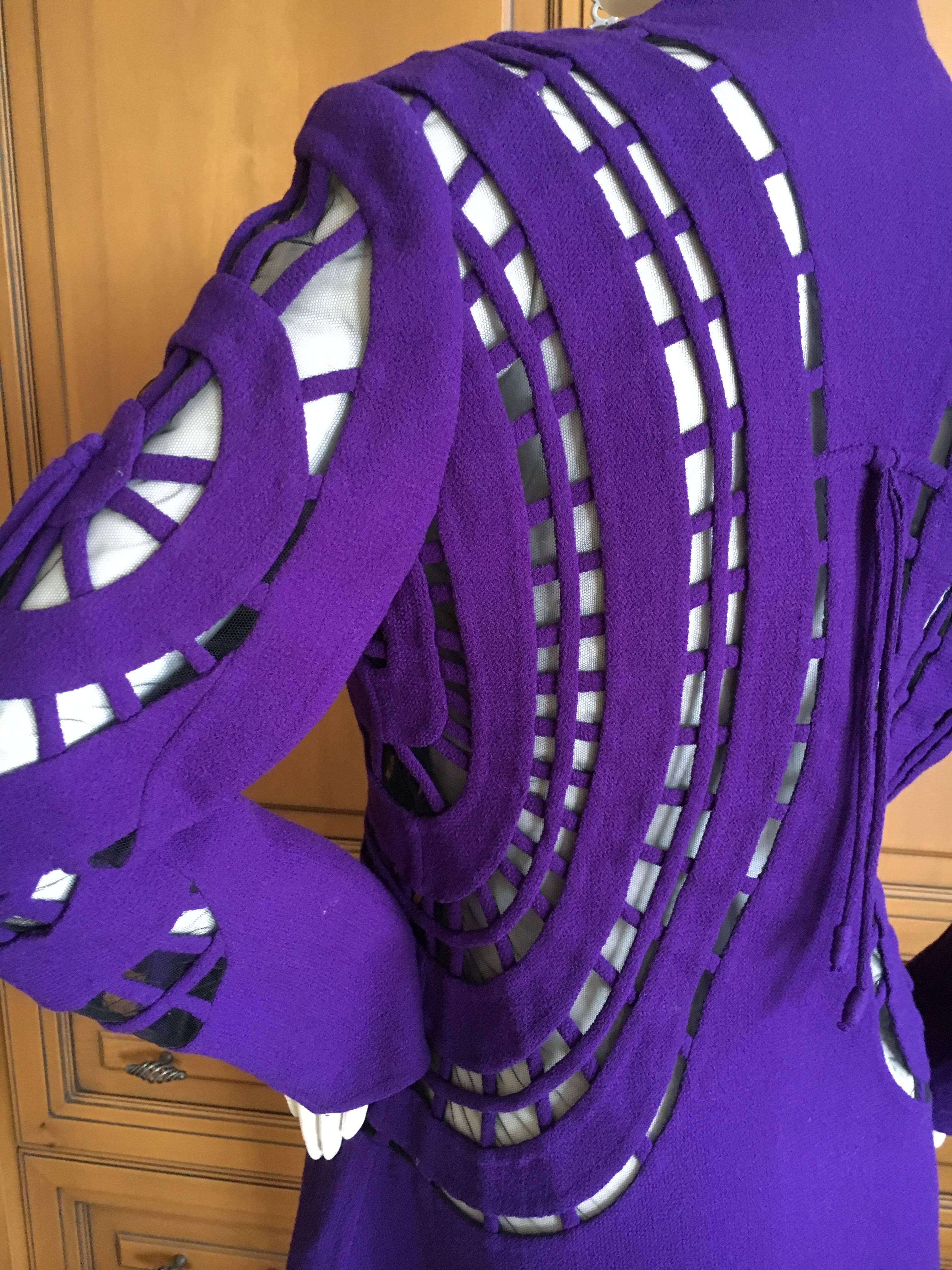 Ralph Rucci Chado Purple Bulls Eye Pattern Jacket For Sale at 1stDibs