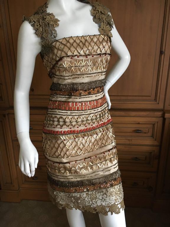 Valentino Vintage Beautifully Embellished Cocktail Dress For Sale At