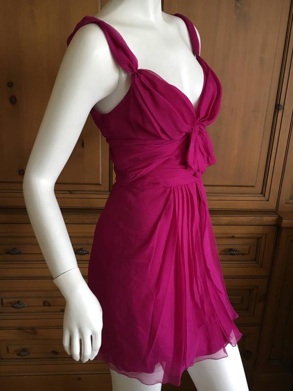 Christian Dior by John Galliano Raspberry Silk Chiffon Tunic or Mini ...