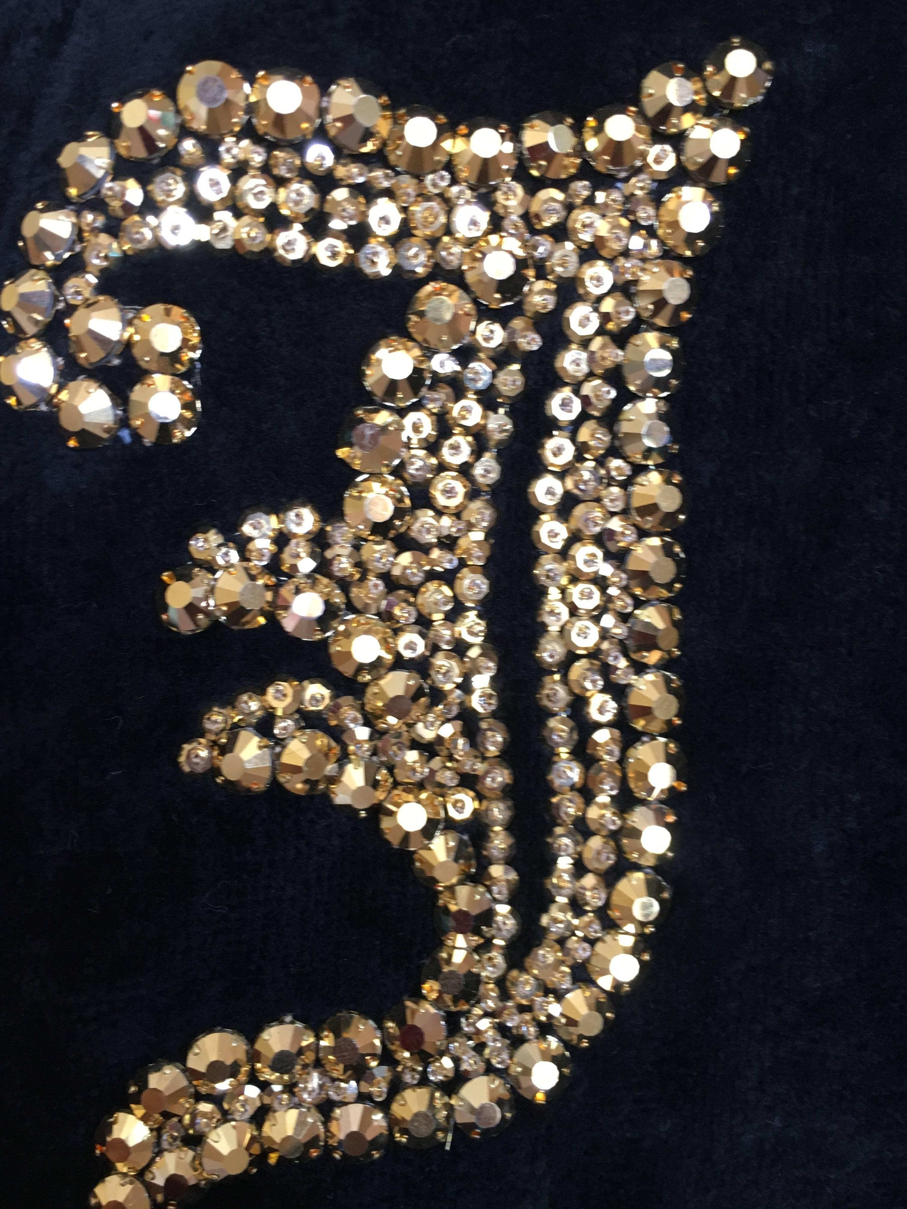 Versace Black Terrycloth Robe with Gold Bead Embellished Medusa Back ...