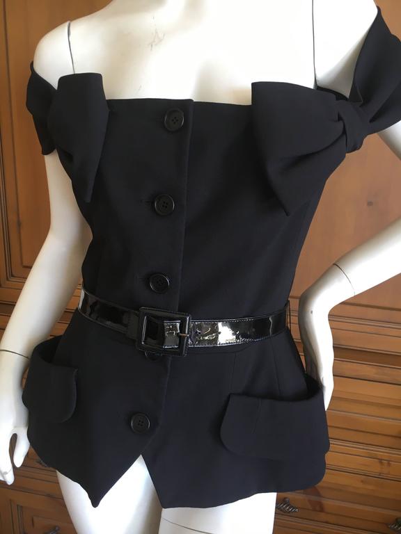 Christian Dior by John Galliano 2011 Black Off the Shoulder Jacket with ...