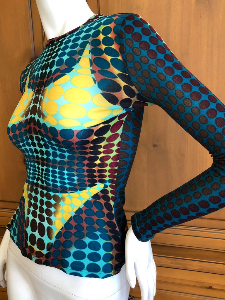 Jean Paul Gaultier Femme Autumn 1995 Op Art Long Sleeve Torso Top For ...