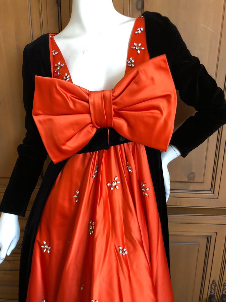 Cardinali "That Girl" Princess Orange Silk Crystal Trim Babydoll Gown ...