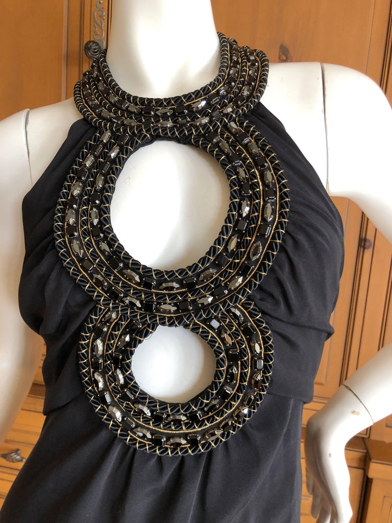 Azzaro Iconic Keyhole Backless Dress with Crystal and Cording Details ...