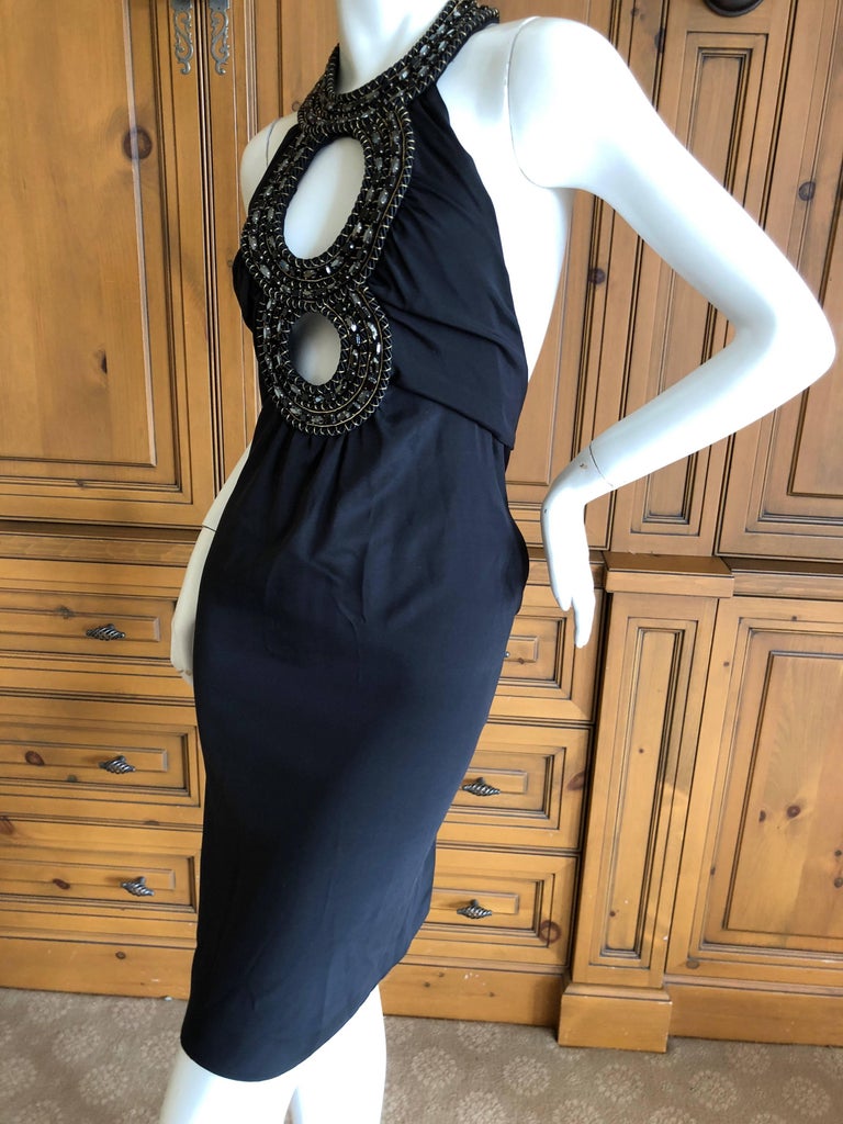 Azzaro Iconic Keyhole Backless Dress with Crystal and Cording Details ...