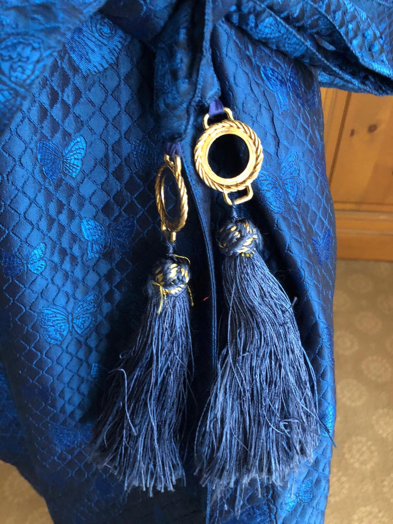 Gianni Versace Intimo 1980's Silk Butterfly Pattern Brocade Robe w ...