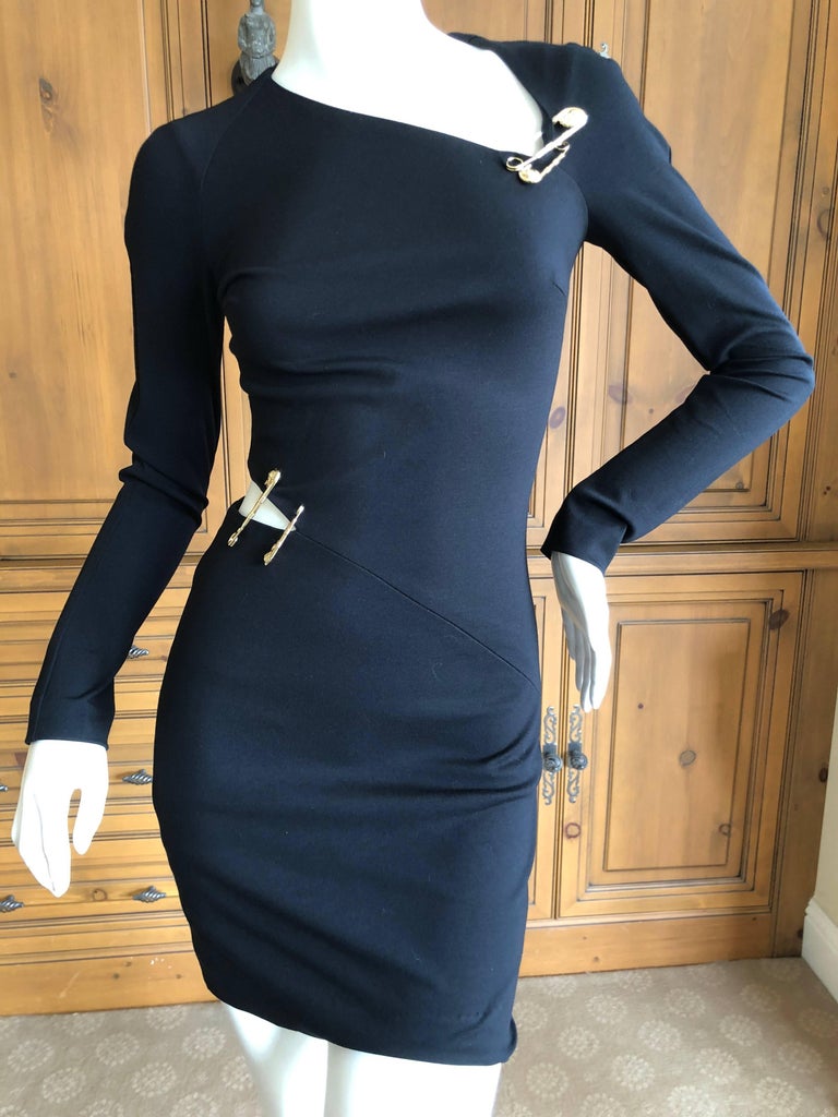 Versus Gianni Versace Safety Pin Mini Dress with Cut Outs For Sale at ...