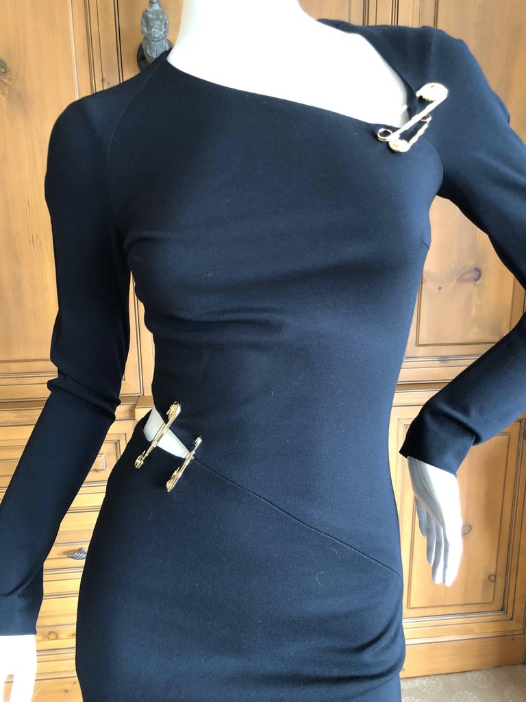 Versus Gianni Versace Safety Pin Mini Dress with Cut Outs For Sale at ...