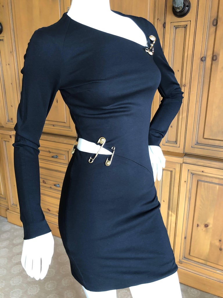 Versus Gianni Versace Safety Pin Mini Dress with Cut Outs For Sale at ...