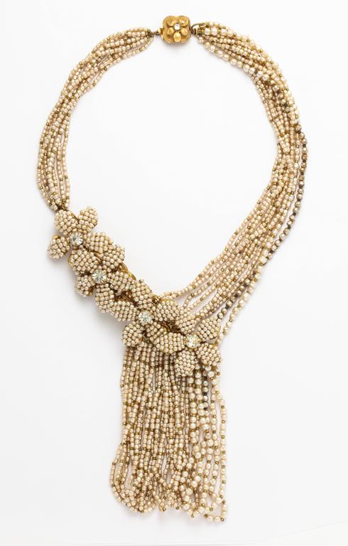 Early Miriam Haskell Seed Pearl Necklace at 1stDibs
