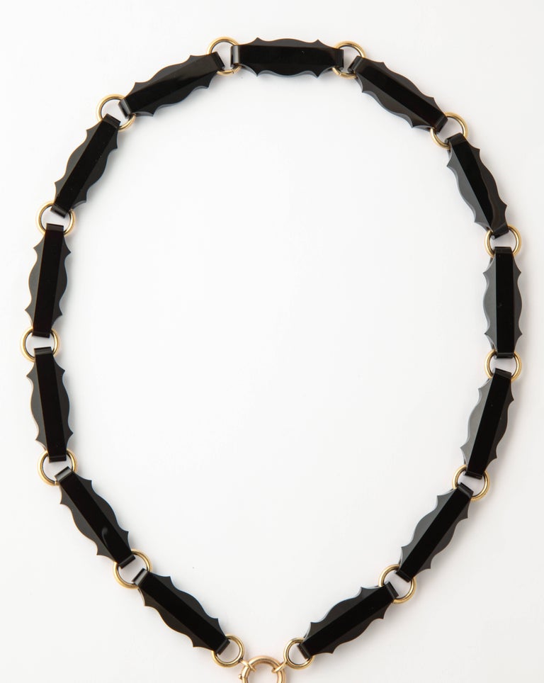 Antique Onyx Chain and Locket at 1stDibs | antique onyx chain necklaces