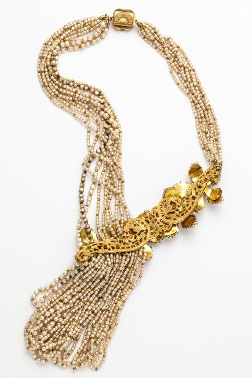Early Miriam Haskell Seed Pearl Necklace at 1stDibs