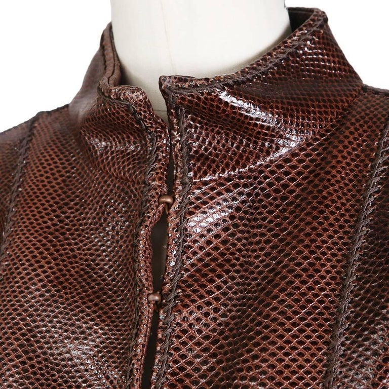 Oscar De La Renta Cognac Lizard Skin Jacket For Sale at 1stDibs ...