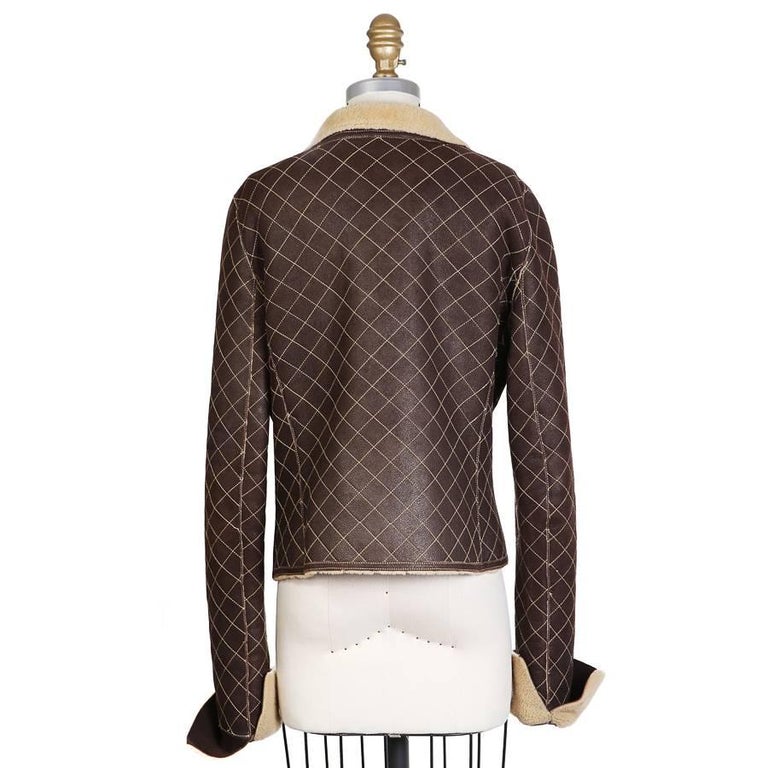 Chanel Quilted Lambskin Shearling Jacket from 2004 at 1stDibs