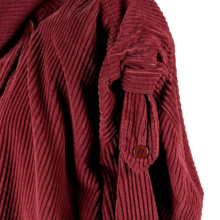 Kenzo Vintage Maroon Corduroy Cloak with Shawl Collar at 1stDibs ...