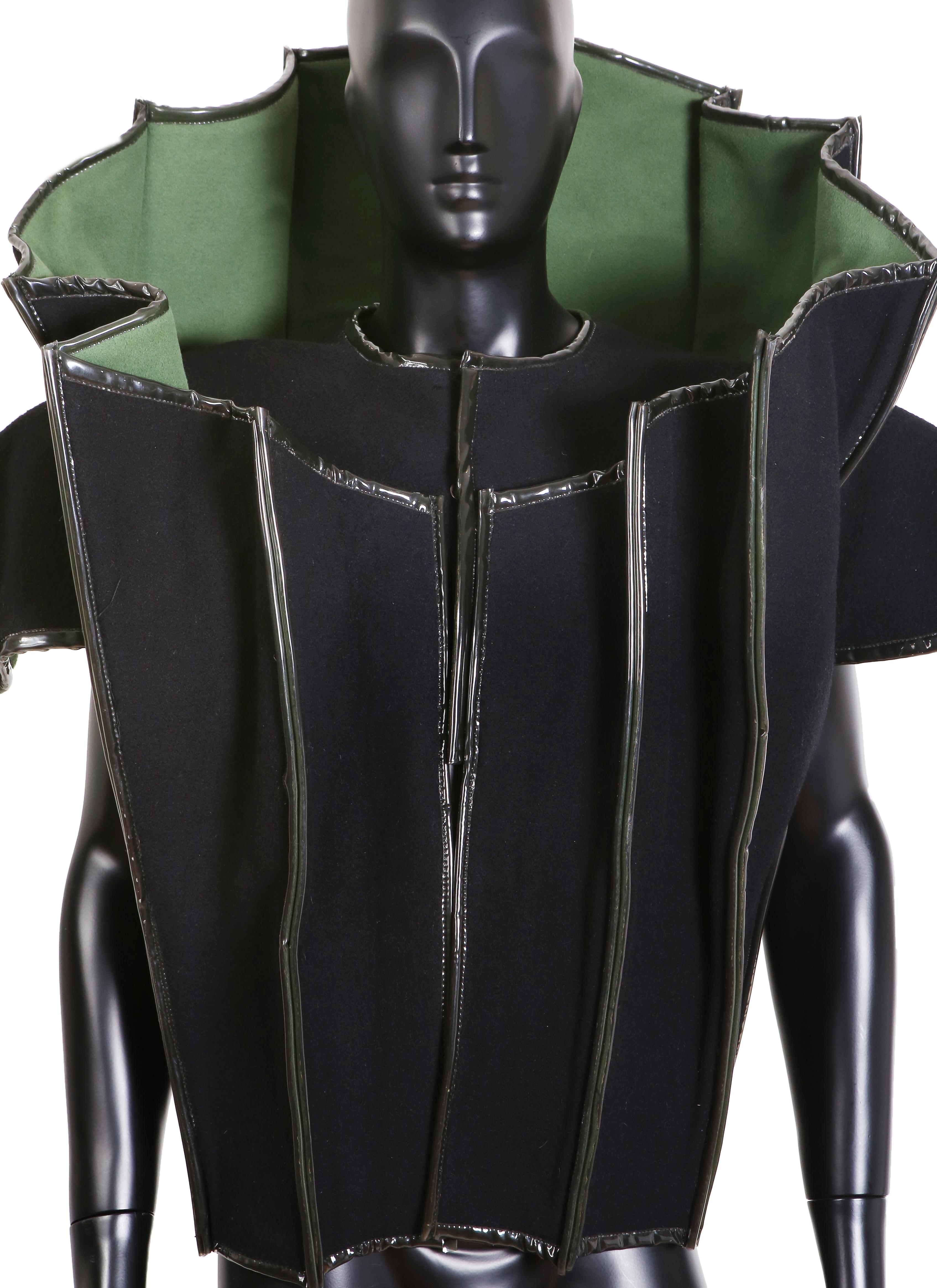Paco Rabanne Couture Black and Green Architectural and Structured ...