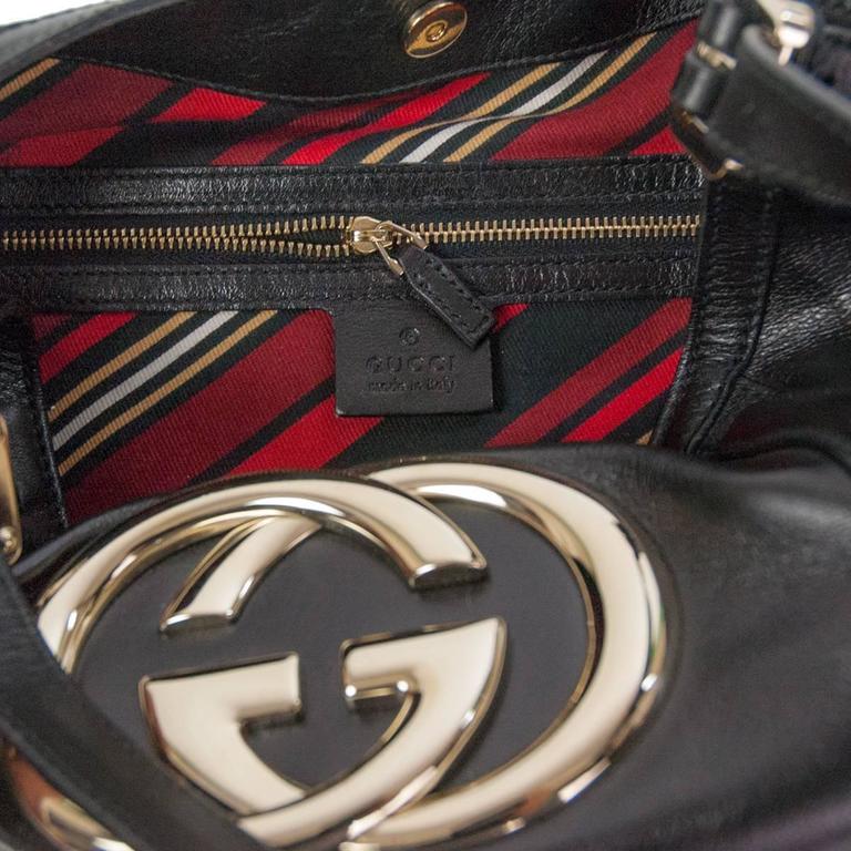 Gucci Black Leather Shoulder Bag at 1stDibs