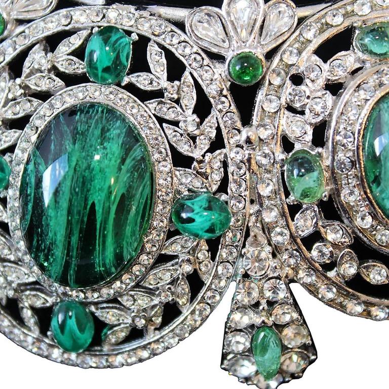 Unique Carlo Zini Emerald Like Collier / Tiara at 1stDibs