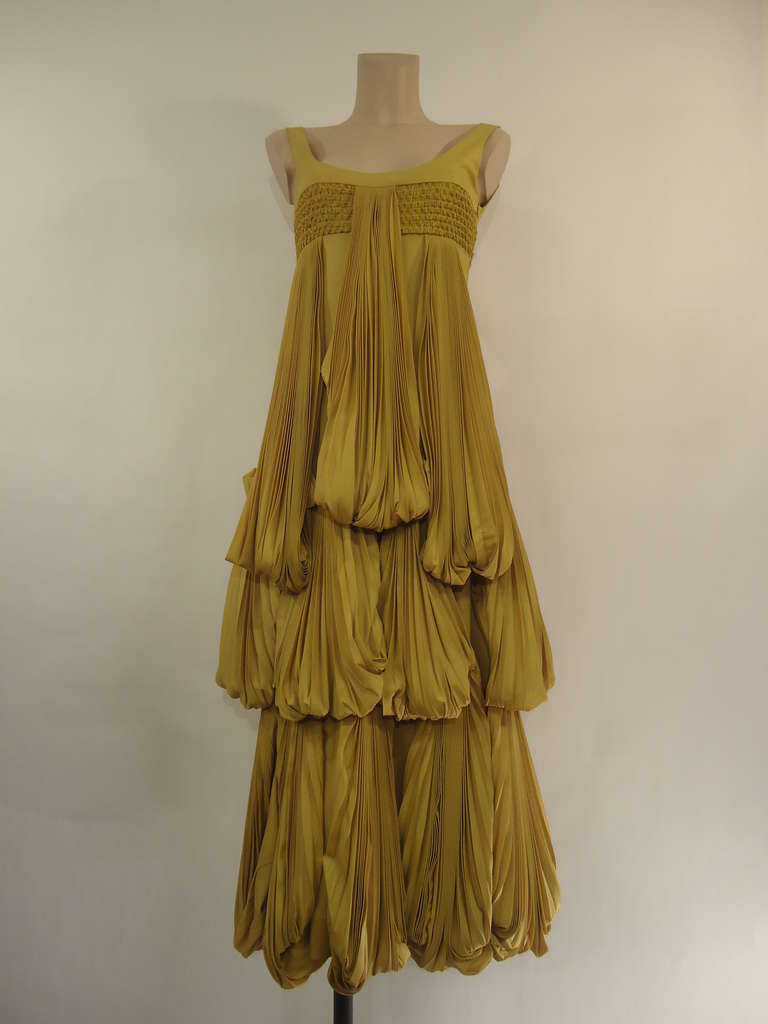 Byblos Ochre Silk Evening Dress, 2008 For Sale at 1stDibs | byblos dress