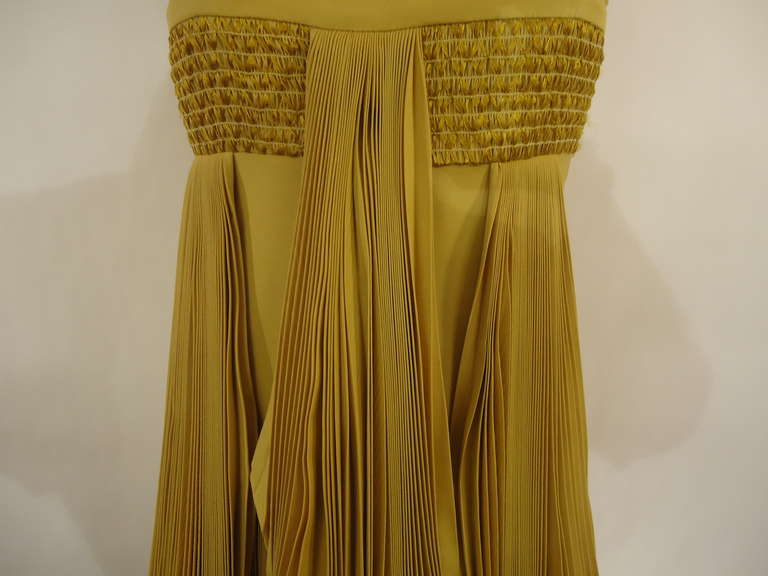 Byblos Ochre Silk Evening Dress, 2008 For Sale at 1stDibs | byblos dress