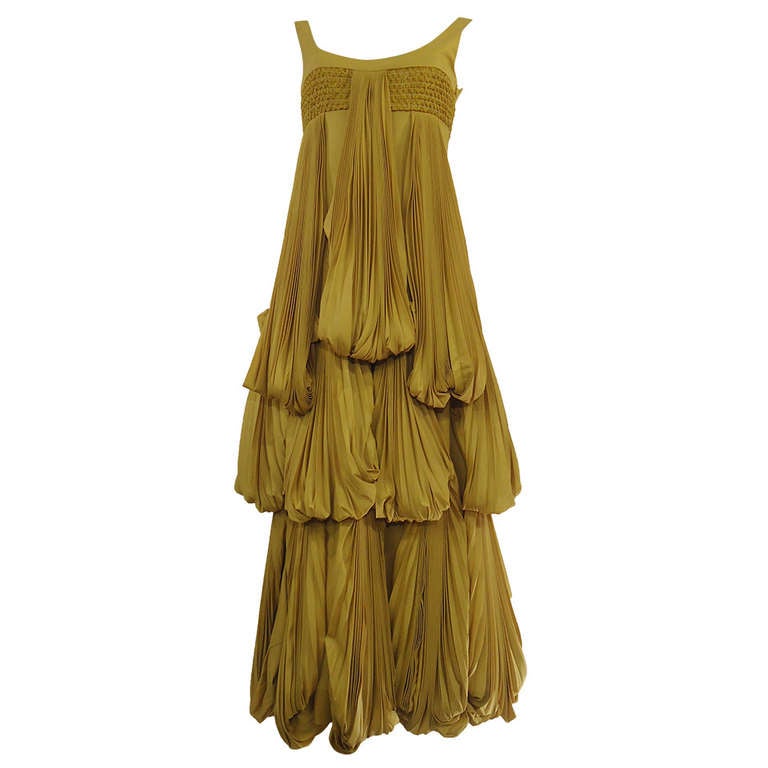 Byblos Ochre Silk Evening Dress, 2008 For Sale at 1stDibs | byblos dress