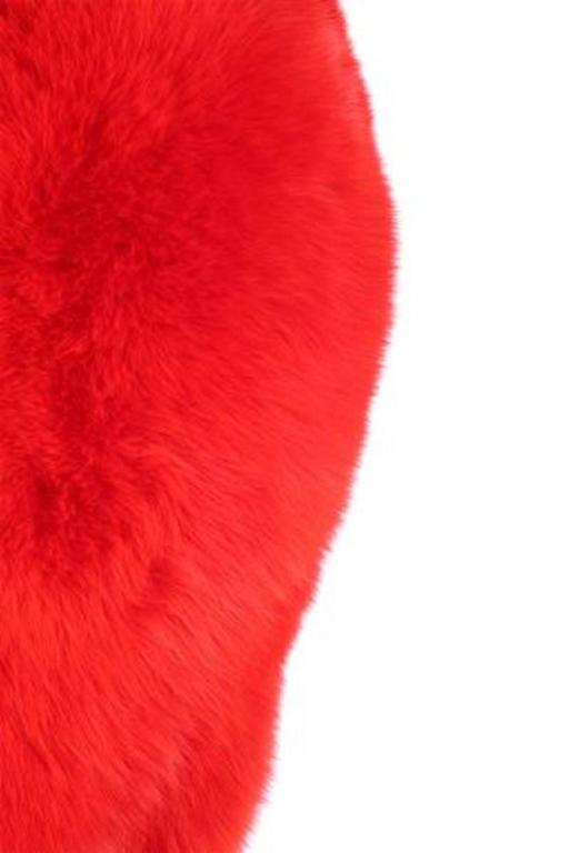 Saint Laurent Red Fox Fur "Heart" Cape For Sale at 1stDibs