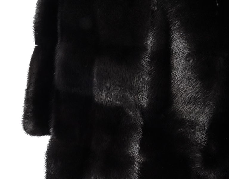 Gucci Coat Black Glossy Mink 3/4 Sleeve Knee Length 42 / Fits 6 to 8 ...