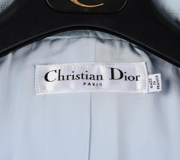 Christian Dior Coat Baby Blue 3/4 Sleeve White Beaded Cuffs 38 / 6 at ...