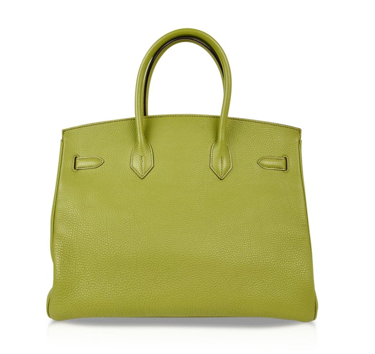 Hermes Birkin 35 Bag Chartreuse Togo Gold Hardware at 1stDibs