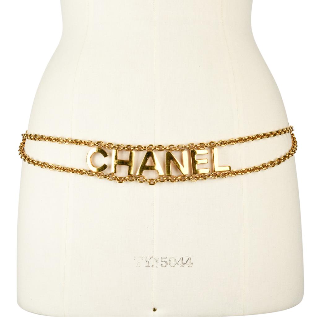 Chanel Belt Gold Link Chain Chanel Name Spelt Out at 1stDibs | chanel ...