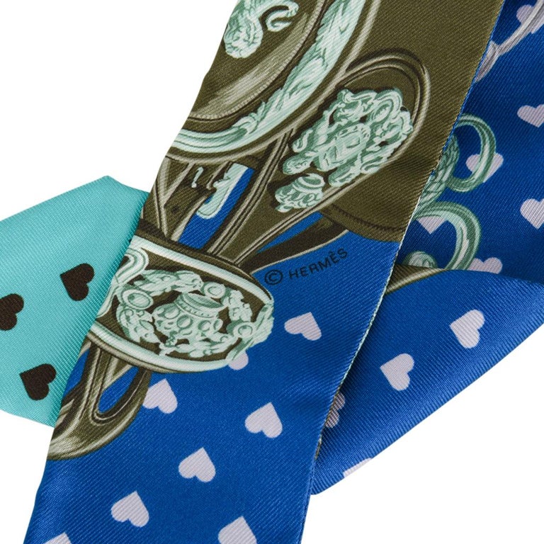 Hermes Twilly Silk Brides de Gala Love Limited Edition Blues Multi Set ...