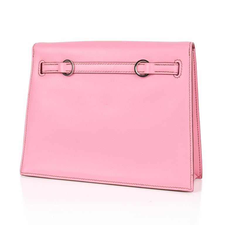 Hermes Kelly Danse 5P Pink Swift Palladium at 1stDibs | kelly danse ...