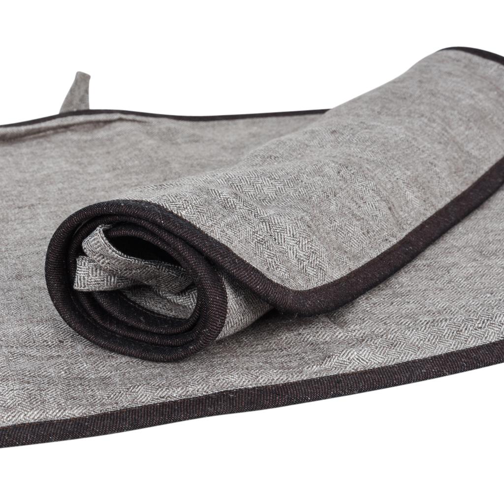 Hermes Kitchen / Bar Linen Towels Gray with Black Edging Set of 2 nwt ...