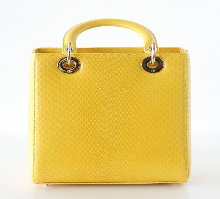 CHRISTIAN DIOR Bag Lady Dior Medium Beautiful Clear Yellow Snakeskin at ...