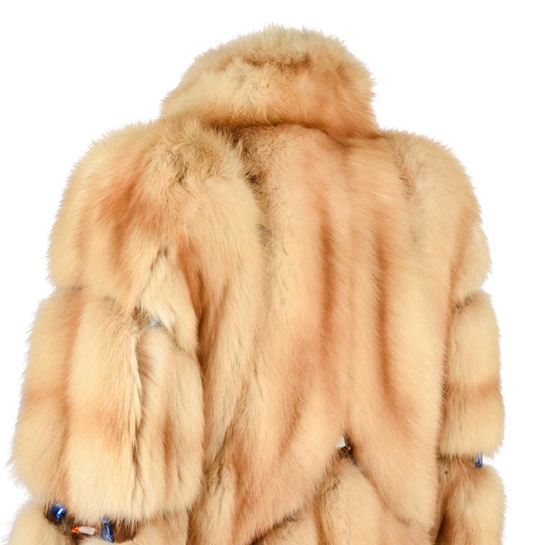 Russian Sable Fur Coat / Jacket Jeweled Unique Striking 6 / 8 at 1stDibs
