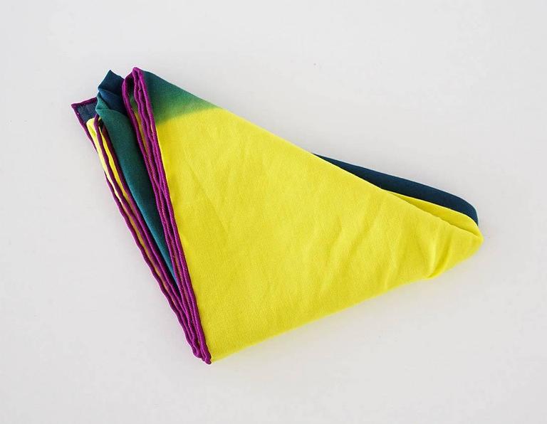 Hermes Scarf Unisex Rare Color Block Cotton Lime / Colvert For Sale at ...